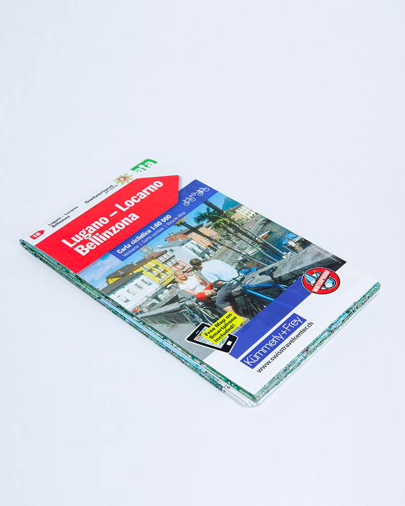 Lugano - Locarno - Bellinzona cycling map – Lugano Region